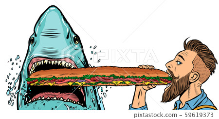 Shark Eating Fish Drawing