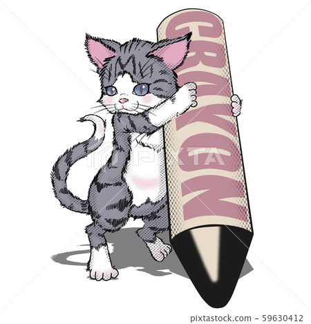 Crayon cat - Stock Illustration [59630412] - PIXTA