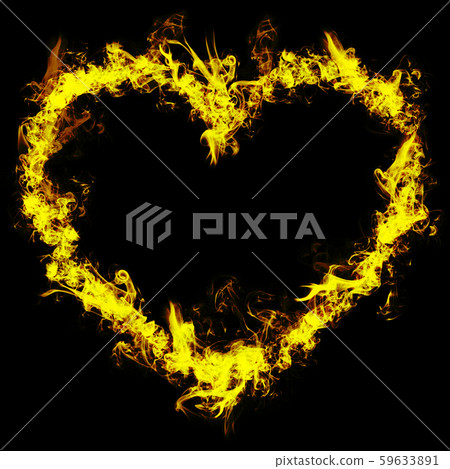 Illustration of heart shaped flame - Stock Illustration [59633891] - PIXTA