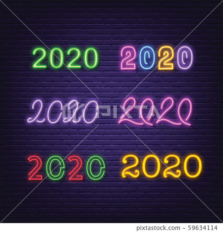 2020 collection neon signboard - Stock Illustration [59634114] - PIXTA