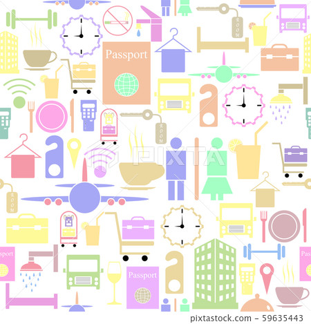 hotel seamless pattern background icon. - Stock Illustration [59635443 ...