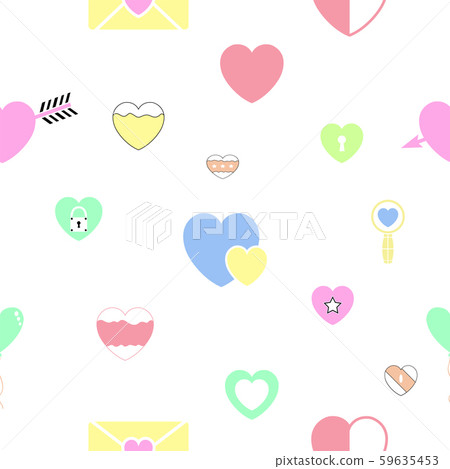 heart seamless pattern background icon. - Stock Illustration [59635453 ...