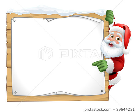 Santa Claus Sign Christmas Cartoon - Stock Illustration [59644251] - PIXTA