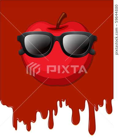 Apple with red dripping background - Stock Illustration [59644880] - PIXTA