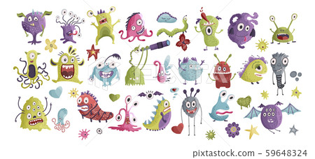 Huge vector clip art monster collection. - Stock Illustration [59648324 ...
