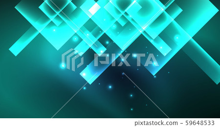Neon glowing techno square rectangle lines,... - Stock Illustration ...