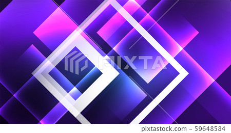 Neon glowing techno square rectangle lines,... - Stock Illustration ...