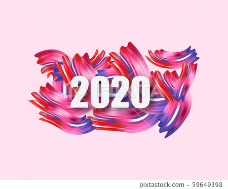 2020 Happy New Year background with colorful...-插圖素材 [59649398] - PIXTA圖庫