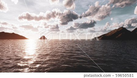 Mock up View of the sea, mountains - Stock Illustration [59650581] - PIXTA