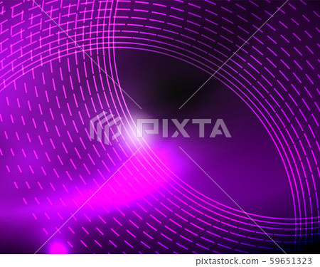 Dark space with neon color glowing lights... - Stock Illustration ...