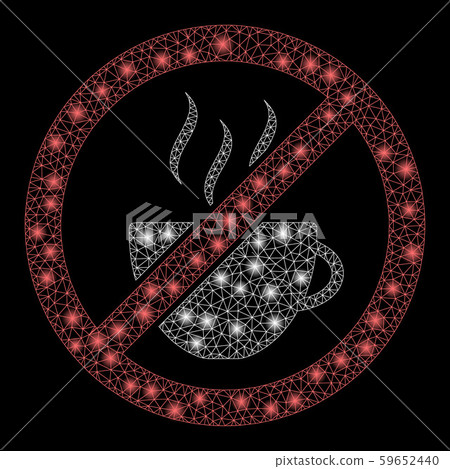 Glossy Mesh Wire Frame Forbidden Coffee with... - Stock Illustration ...
