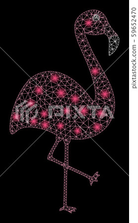 Flare Mesh Wire Frame Flamingo with Light Spots - Stock Illustration ...