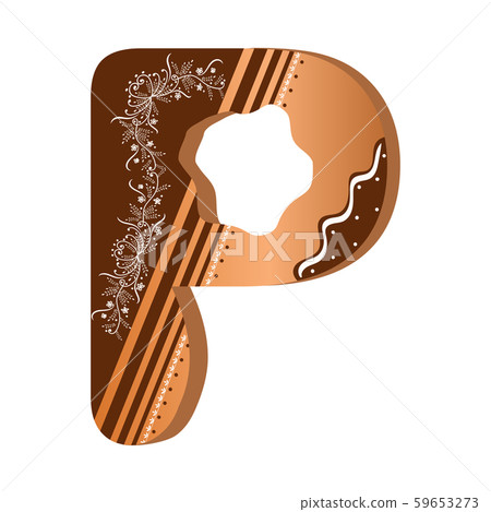 Cookie Alphabet gingerbread, Letter P, Alphabet...-插圖素材 [59653273 ...