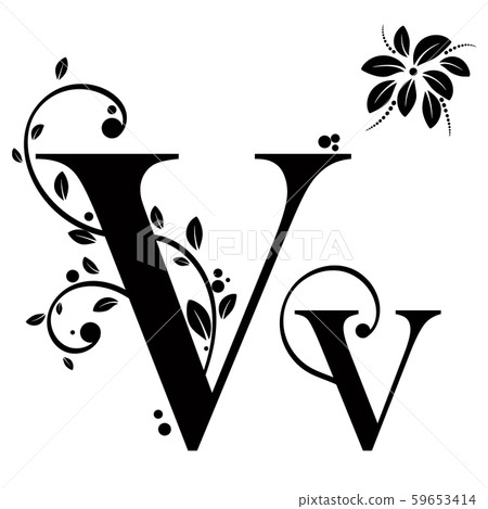 Decorated Alphabet with ornaments vintage... - Stock Illustration ...