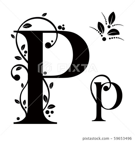 Decorated Alphabet with ornaments vintage... - Stock Illustration ...