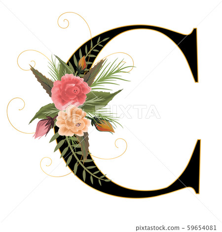 flowers, vector, alphabet letters - Stock Illustration [59654081] - PIXTA