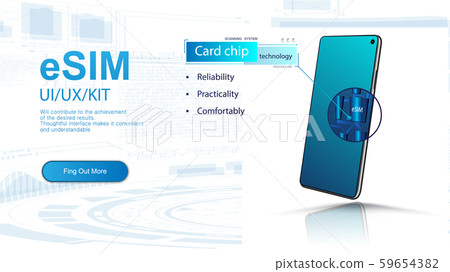 eSIM card-chip. Embedded SIM concept - Stock Illustration [59654382 ...