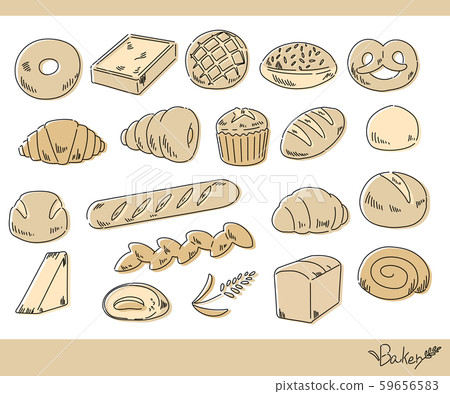 Pan illustration set: Millipen style pastel - Stock Illustration ...