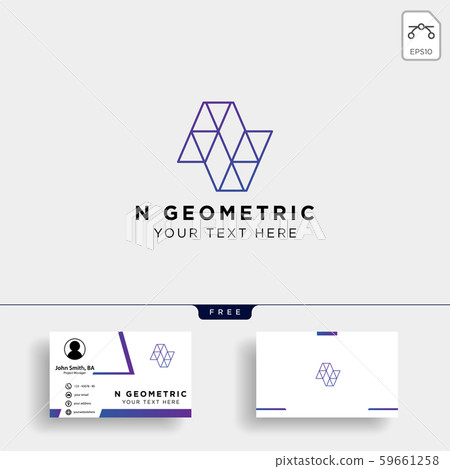 Letter N Geometric Logo template with business - Stock Illustration ...