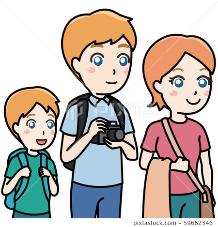 Family of foreign tourists - Stock Illustration [59662346] - PIXTA