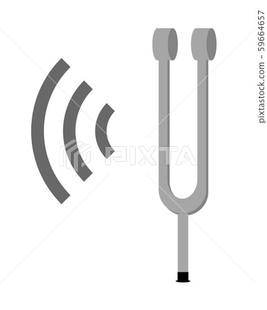 Tuning fork and sound wave - Stock Illustration [59664657] - PIXTA