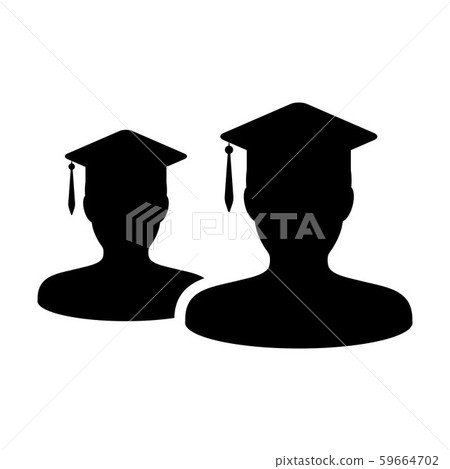 Diploma icon vector male group of students person - Stock Illustration ...