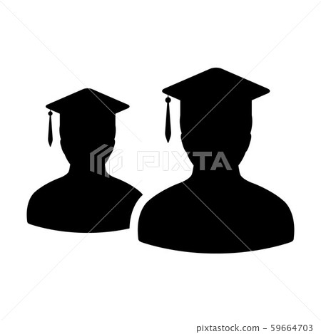 Academic icon vector male group of students person - Stock Illustration ...