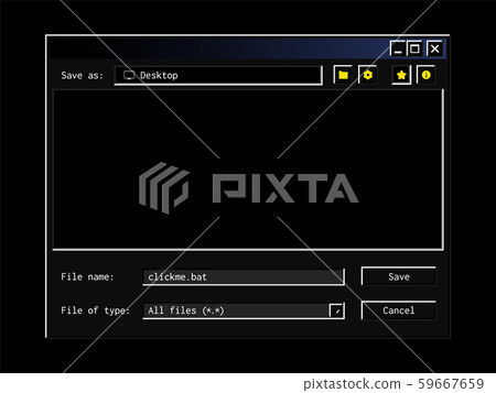 Retro file explorer interface in modern dark mode - Stock Illustration ...