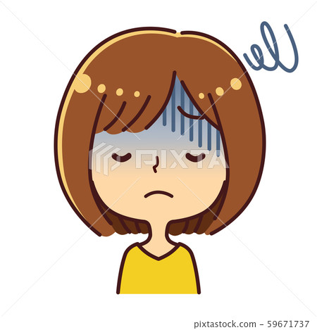 Female facial expression poor health - Stock Illustration [59671737 ...
