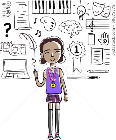 Kid Girl Sketch Humanities Focus Illustration - Stock Illustration ...