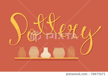 Pottery Lettering Pots Illustration - Stock Illustration [59675671] - PIXTA