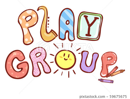 Play Group Lettering Illustration - Stock Illustration [59675675] - PIXTA