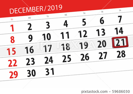 Calendar planner for the month december 2019, - Stock Illustration ...