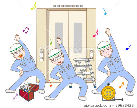 Elevator construction worker exercise - Stock Illustration [59688428 ...