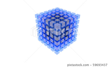 See-through block, cube, cube, clear plastic... - Stock Illustration ...