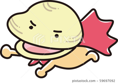 Shellfish character Full body hero Fly cloak... - Stock Illustration ...