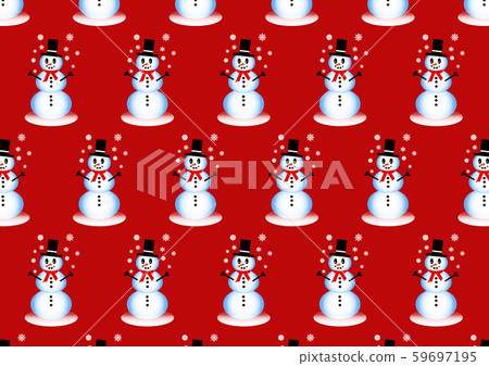 Winter pattern on red background-插圖素材 [59697195] - PIXTA圖庫
