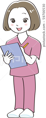 Girl woman taking notes nurse nurse caregiver... - Stock Illustration ...