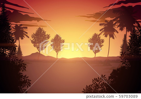 Natural forest mountains horizon Landscape... - Stock Illustration ...