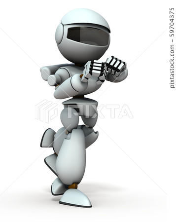 Fighting pose artificial intelligence robot - Stock Illustration ...
