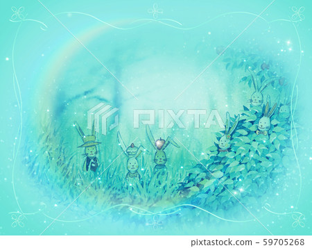 Forest rabbit with gifts watercolor pastel - Stock Illustration ...