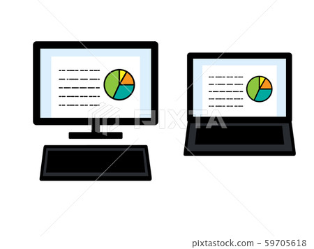 Simple personal computer illustration set - Stock Illustration ...