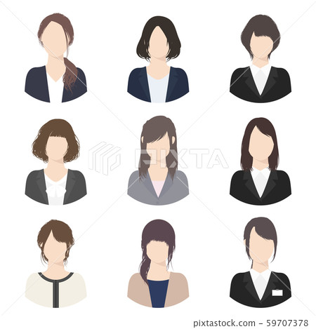Japanese woman avatar illustration - Stock Illustration [59707378] - PIXTA