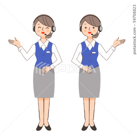 Smile operator 2 poses - Stock Illustration [59708823] - PIXTA