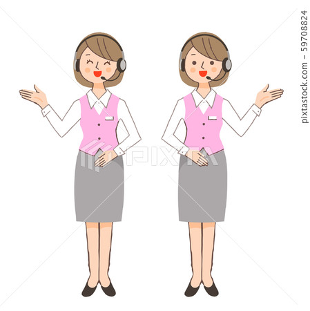 Smile operator 2 poses - Stock Illustration [59708824] - PIXTA