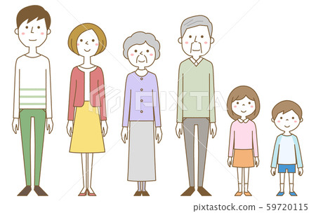 Family three generations - Stock Illustration [59720115] - PIXTA