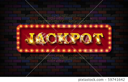 Jackpot Gold Neon light banner - Stock Illustration [59741642] - PIXTA