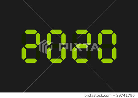 2020 green digital text. - Stock Illustration [59741796] - PIXTA