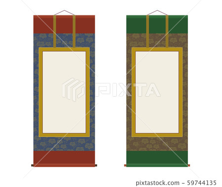 Illustration: Japanese material hanging scroll - Stock Illustration ...
