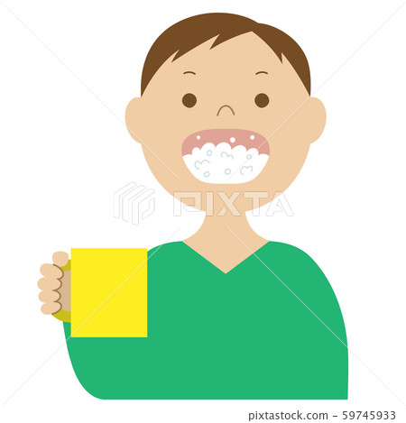 Illustration of a man gargle - Stock Illustration [59745933] - PIXTA